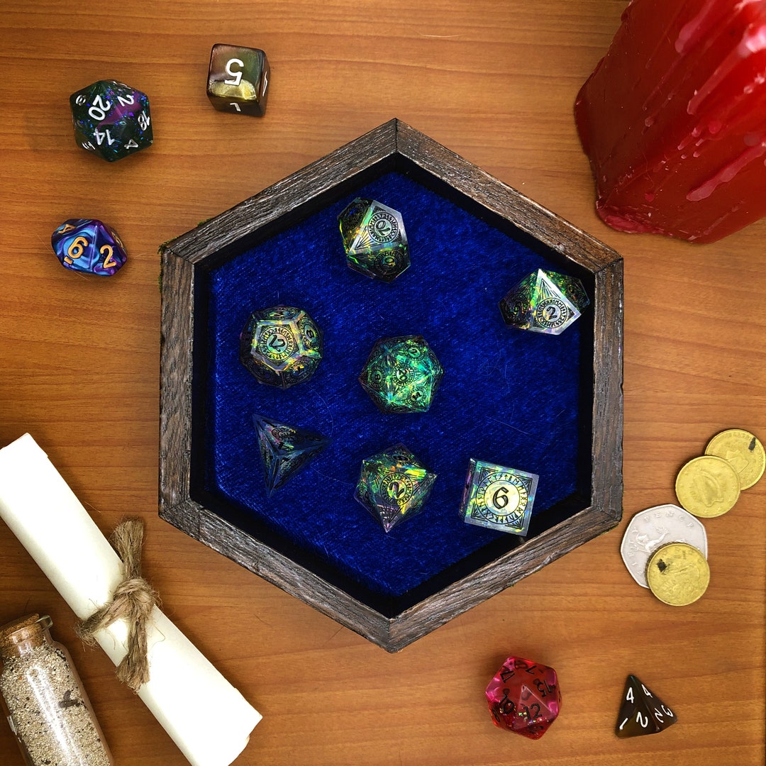 Handmade Wooden Dice Tray | Velvet Interior | DND, RPG Poison - Etsy