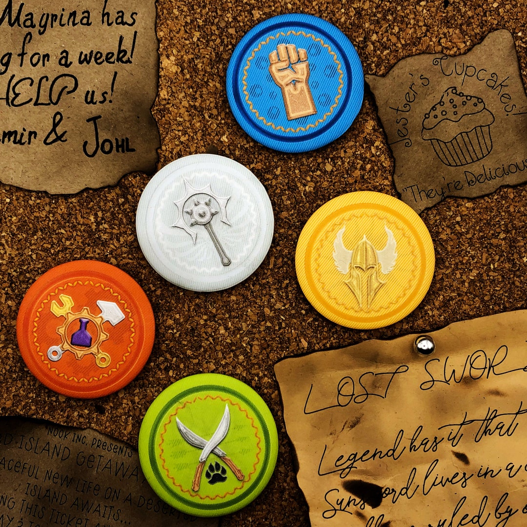 Dnd Class Pin Badges RPG Pushback Buttons - Etsy