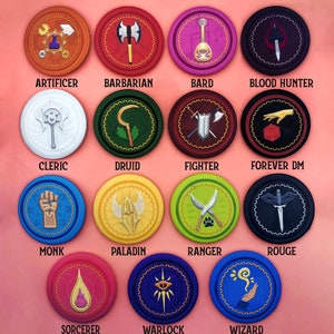 Dnd Class Pin Badges | RPG Pushback Buttons - Etsy