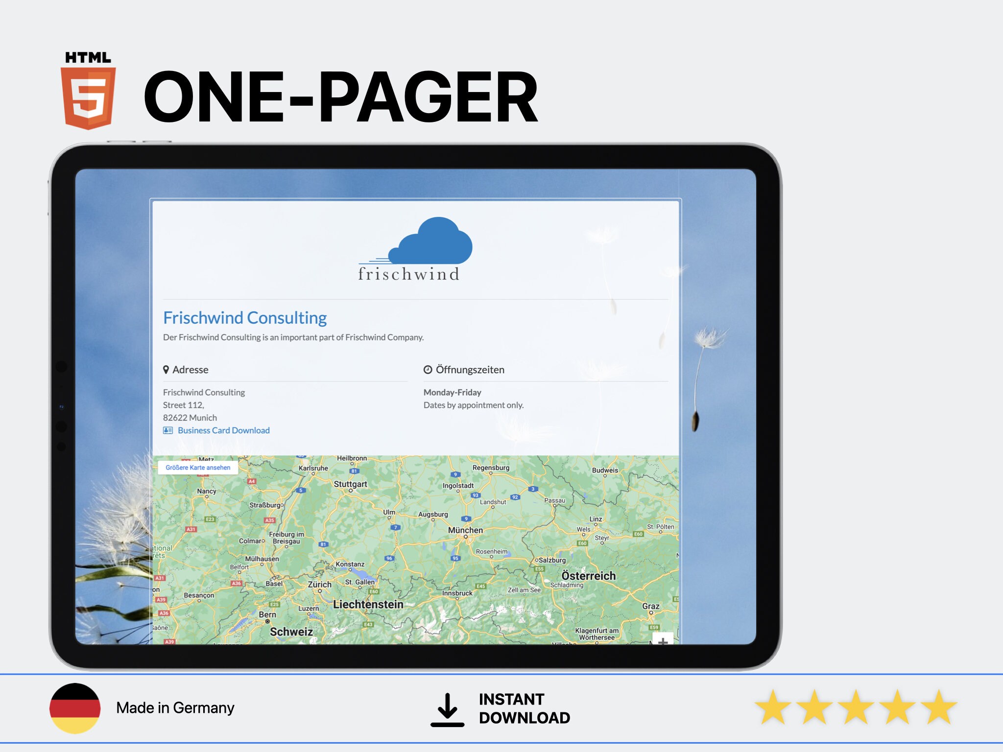 One Pager Html Website Template Css Cv Single Page Web Design Code