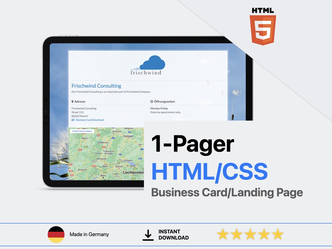 One-pager HTML Website Template CSS, CV, Single Page, Web Design, Code, Bootstrap Landing Page ...