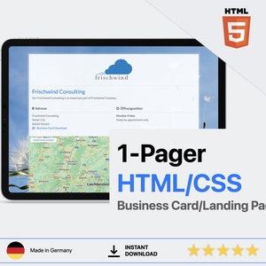 One-pager HTML Website Template CSS, CV, Single Page, Web Design, Code, Bootstrap Landing Page ...
