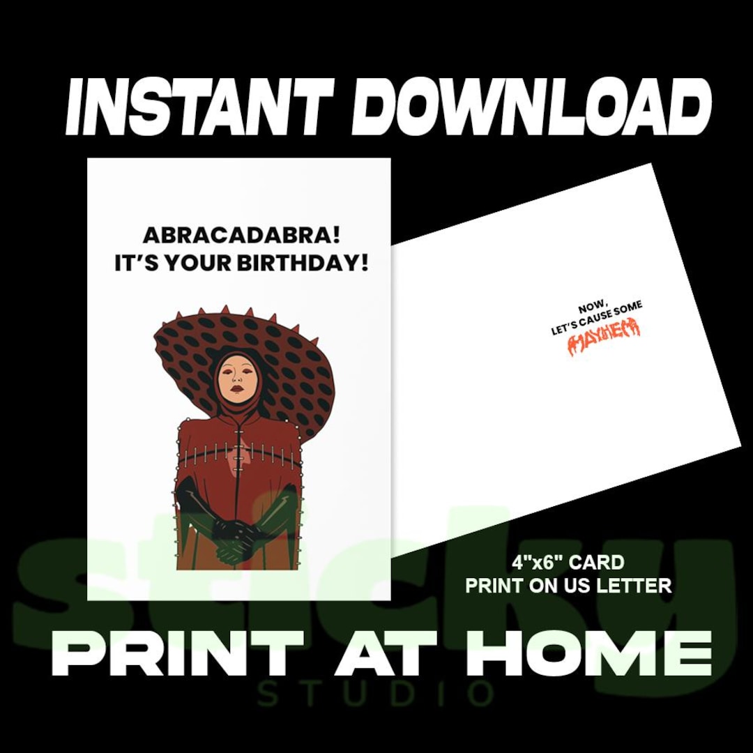 Abracadabra It S Your Birthday Lady Gaga Birthday Card Instant