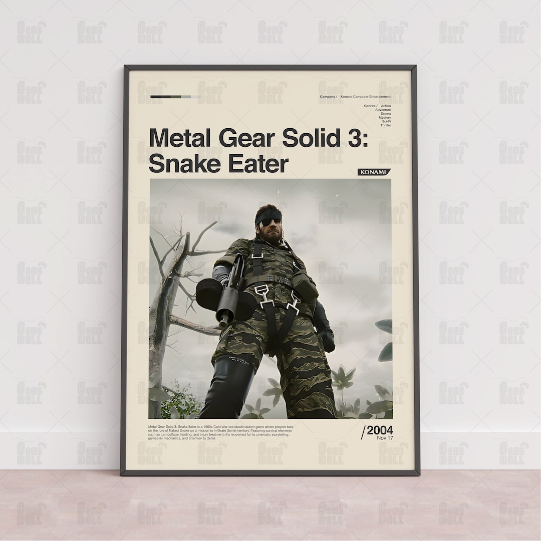 Metal Gear Solid 3 Poster Gaming Room Poster Gaming Wall - Etsy