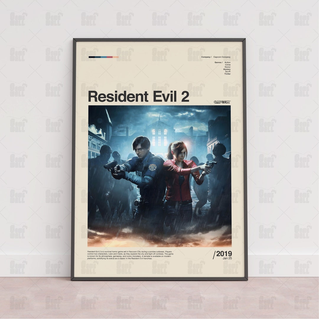 Resident Evil 2 Poster, Gaming Room Poster, Gaming Wall Poster, Gaming ...