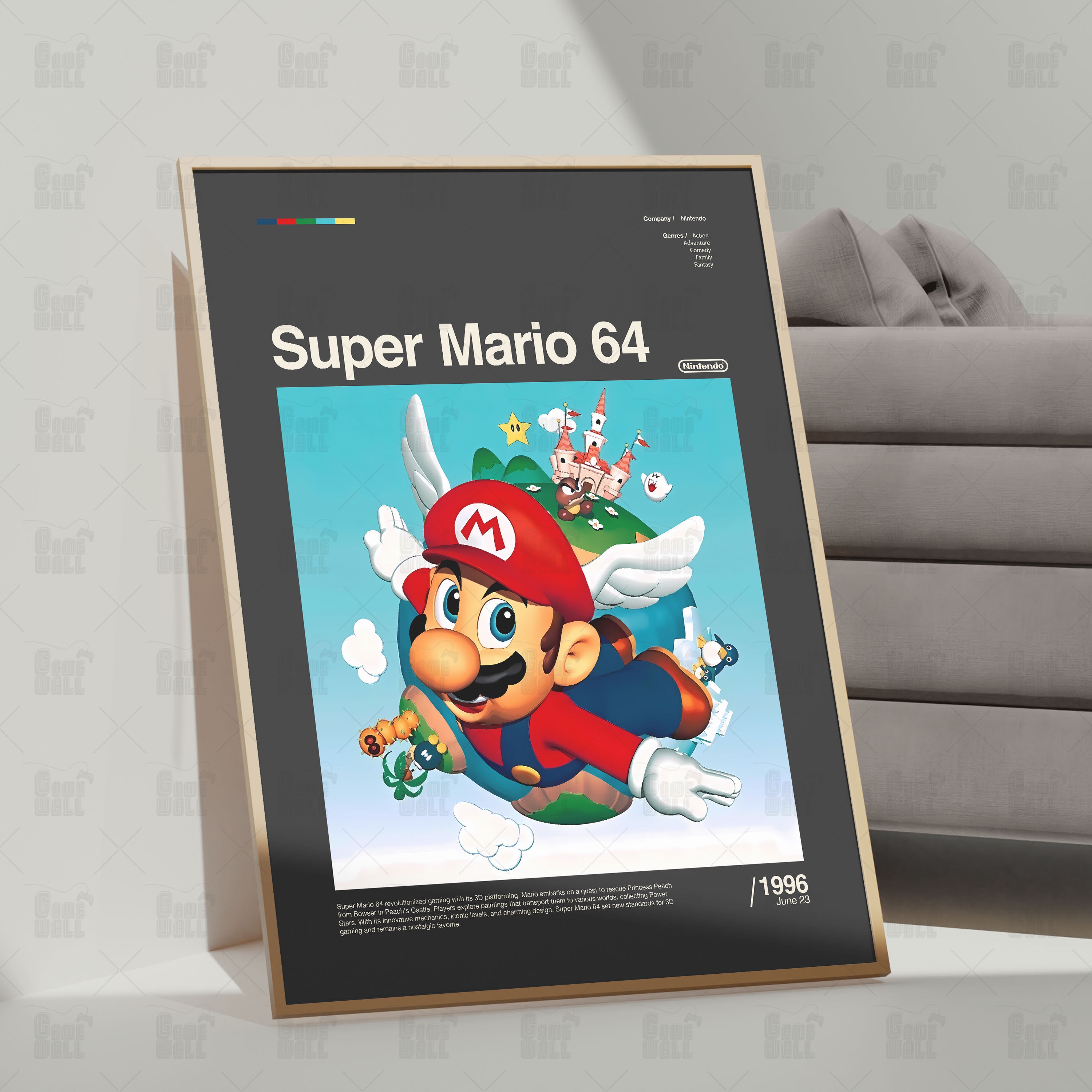 Super Mario 64 Poster, Gaming Room Poster, Gaming Wall Poster, Gaming ...