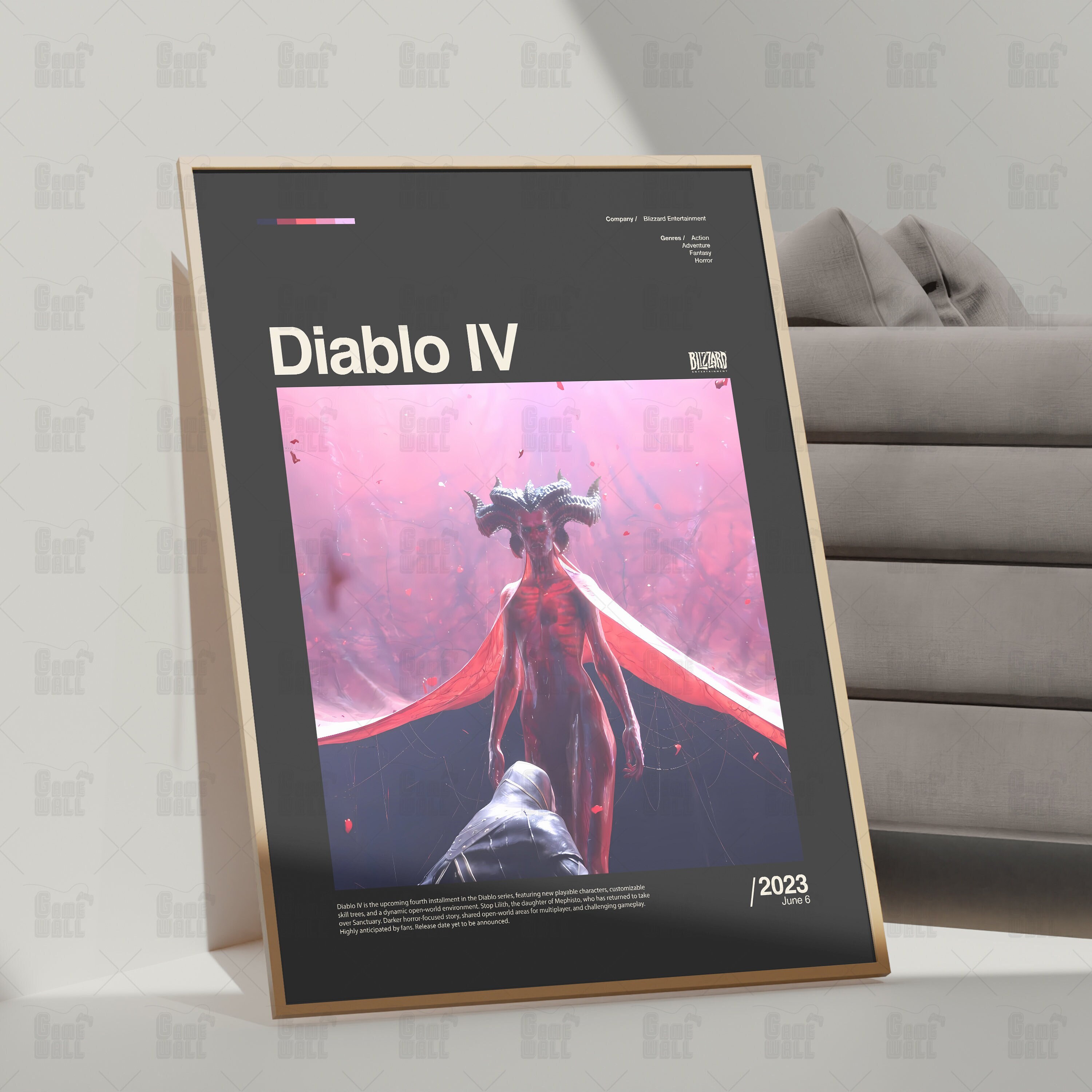 Diablo IV Poster, Gaming Room Poster, Gaming Wall Poster, Gaming Print ...