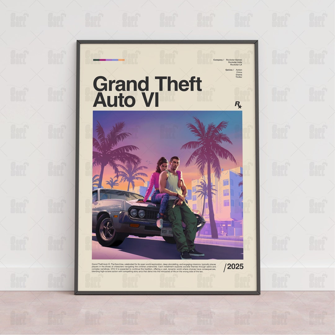 GTA VI Poster, Gaming Room Poster, Gaming Wall Poster, Gaming Print ...
