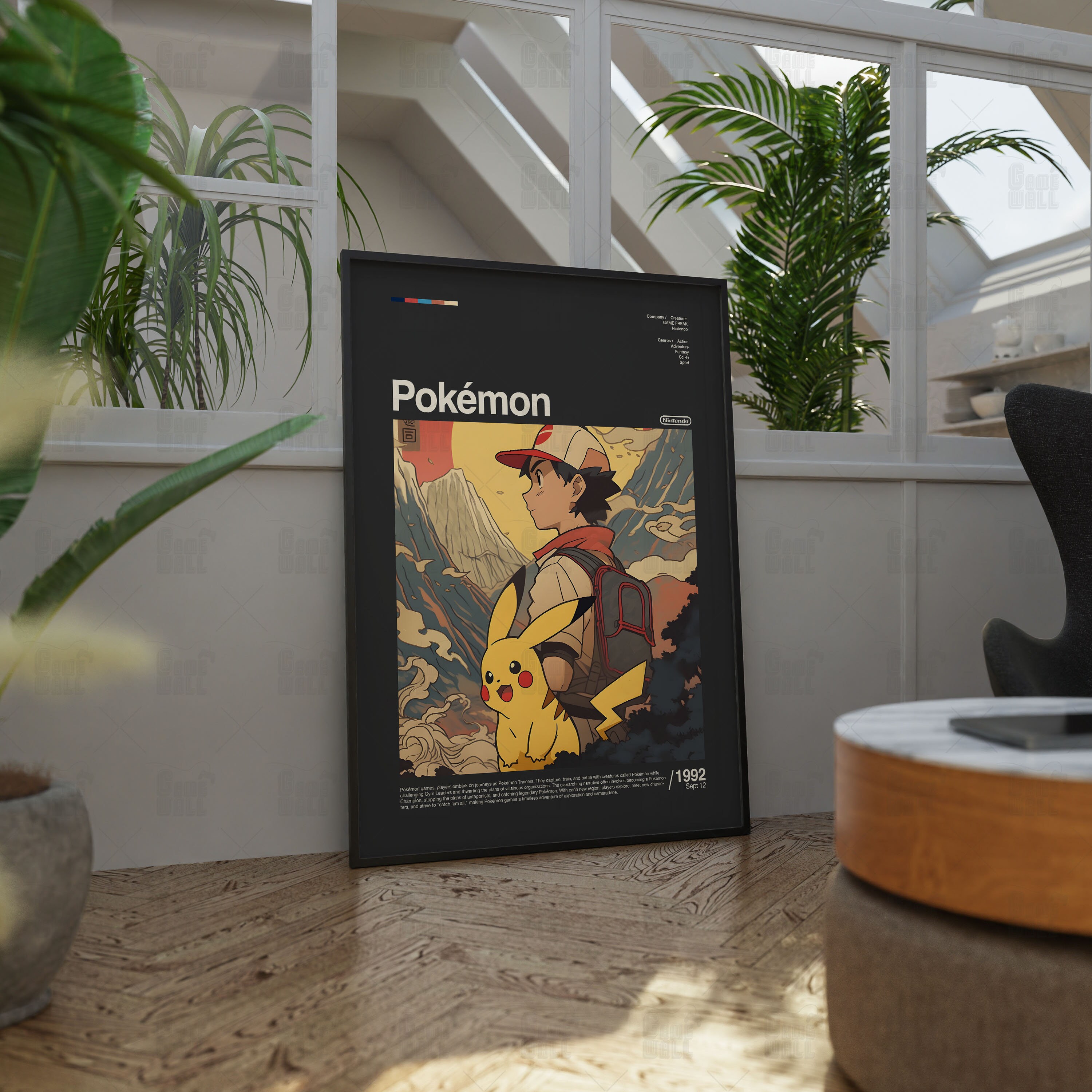 Cartel de Pokemon, cartel de la sala de juegos, cartel de la pared del ...