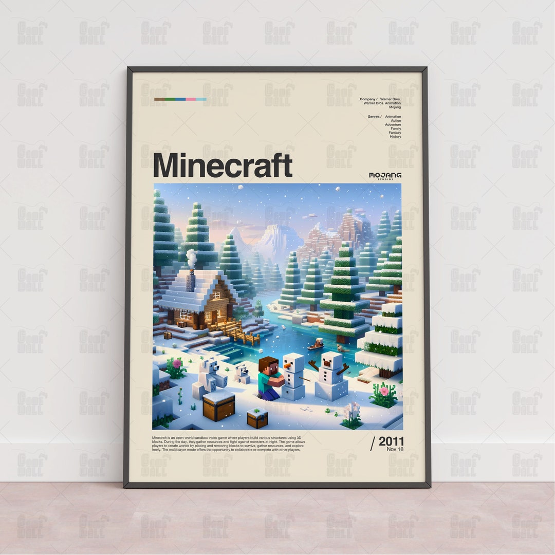 Minecraft Poster, Gaming Room Poster, Gaming Wall Poster, Gaming Print ...
