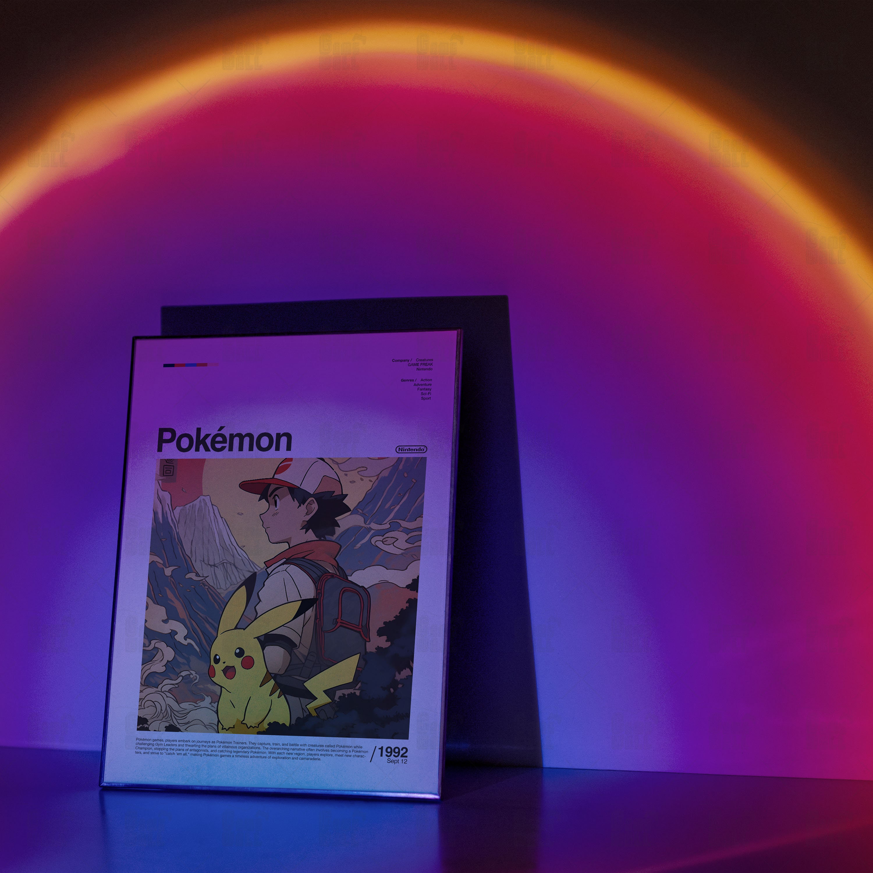 Cartel de Pokemon, cartel de la sala de juegos, cartel de la pared del ...