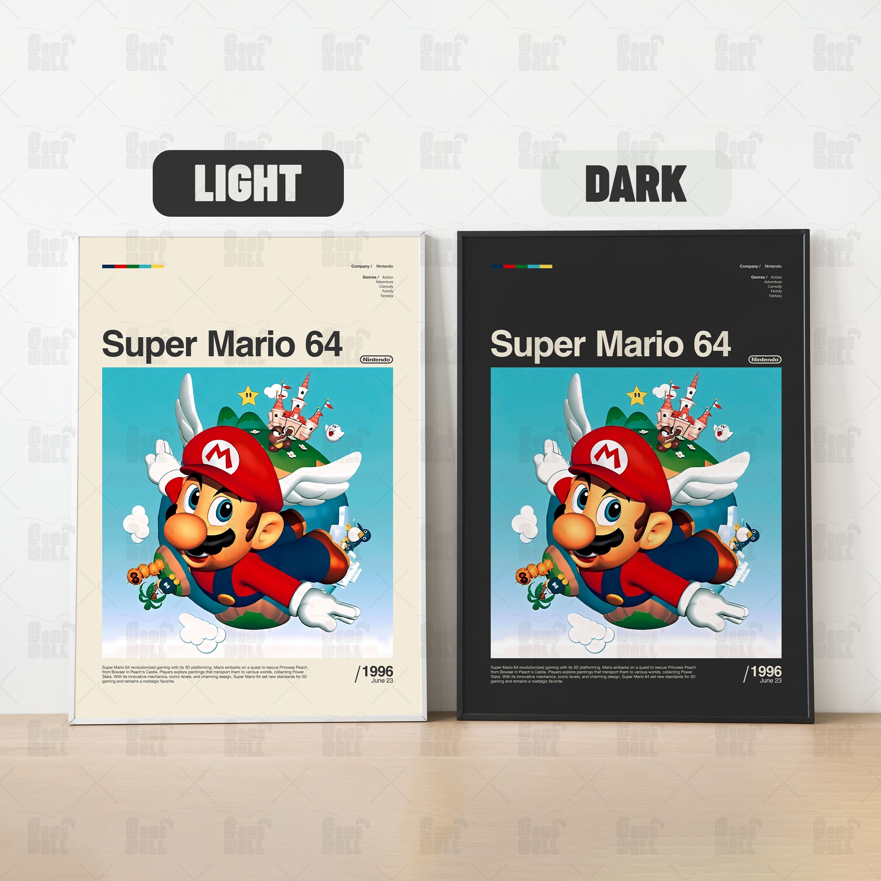Super Mario 64 Poster, Gaming Room Poster, Gaming Wall Poster, Gaming ...