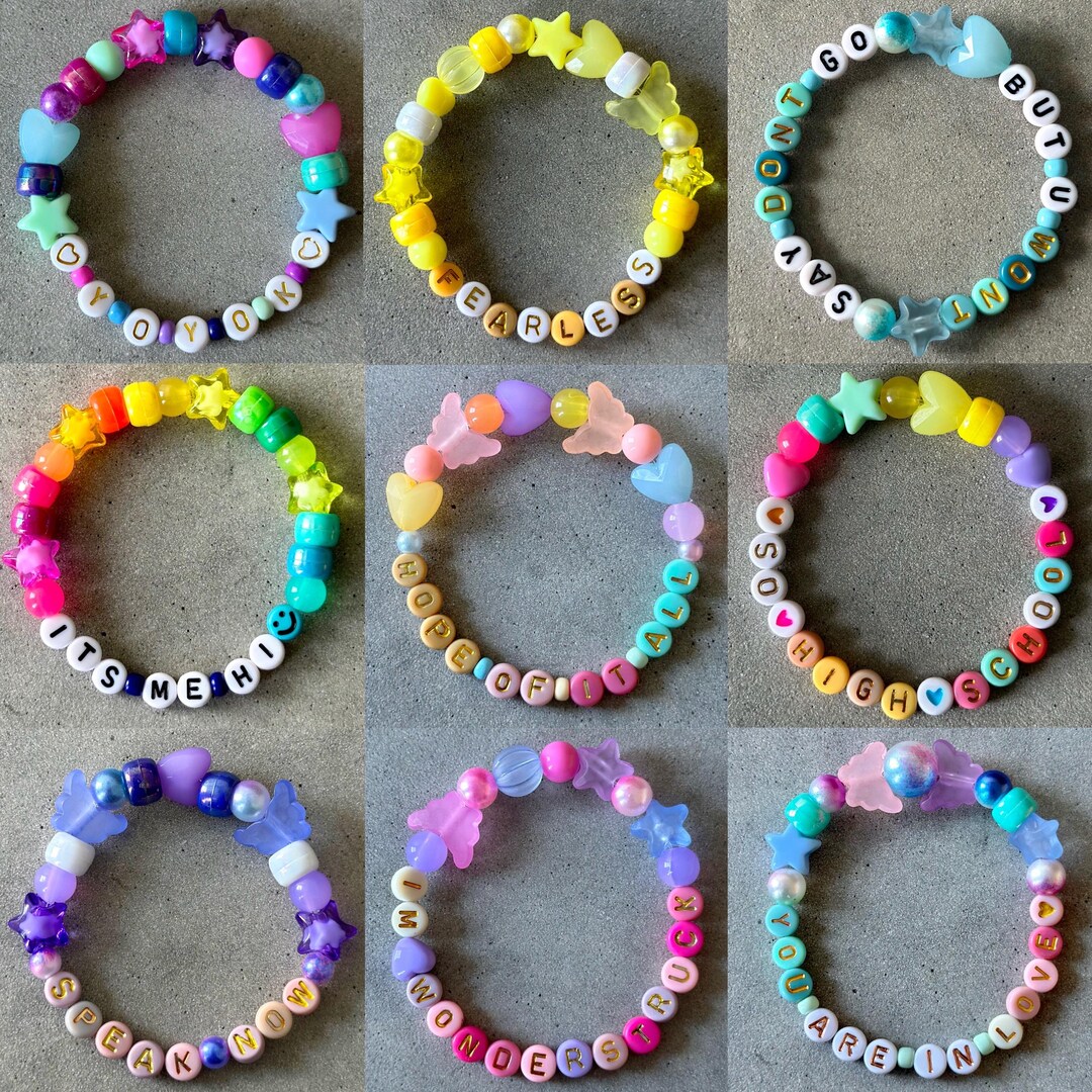 SHIPS FAST! Taylor Eras Tour CUSTOM Friendship Bracelets, Beaded ...