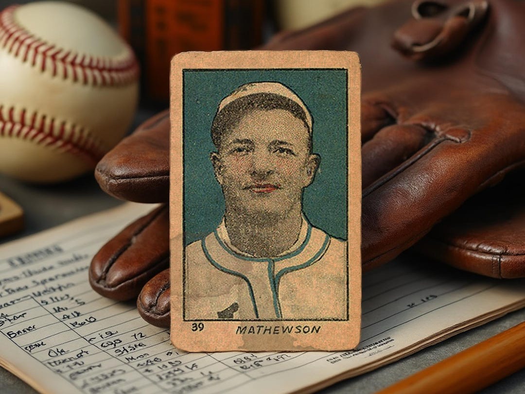 1920 W522 Christy Mathewson Baseball Card Hand-aged Reprint Classic ...