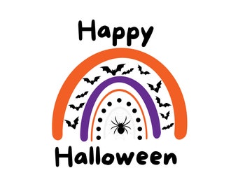 Happy Halloween Rainbow Clipart Halloween Clipart Halloween - Etsy