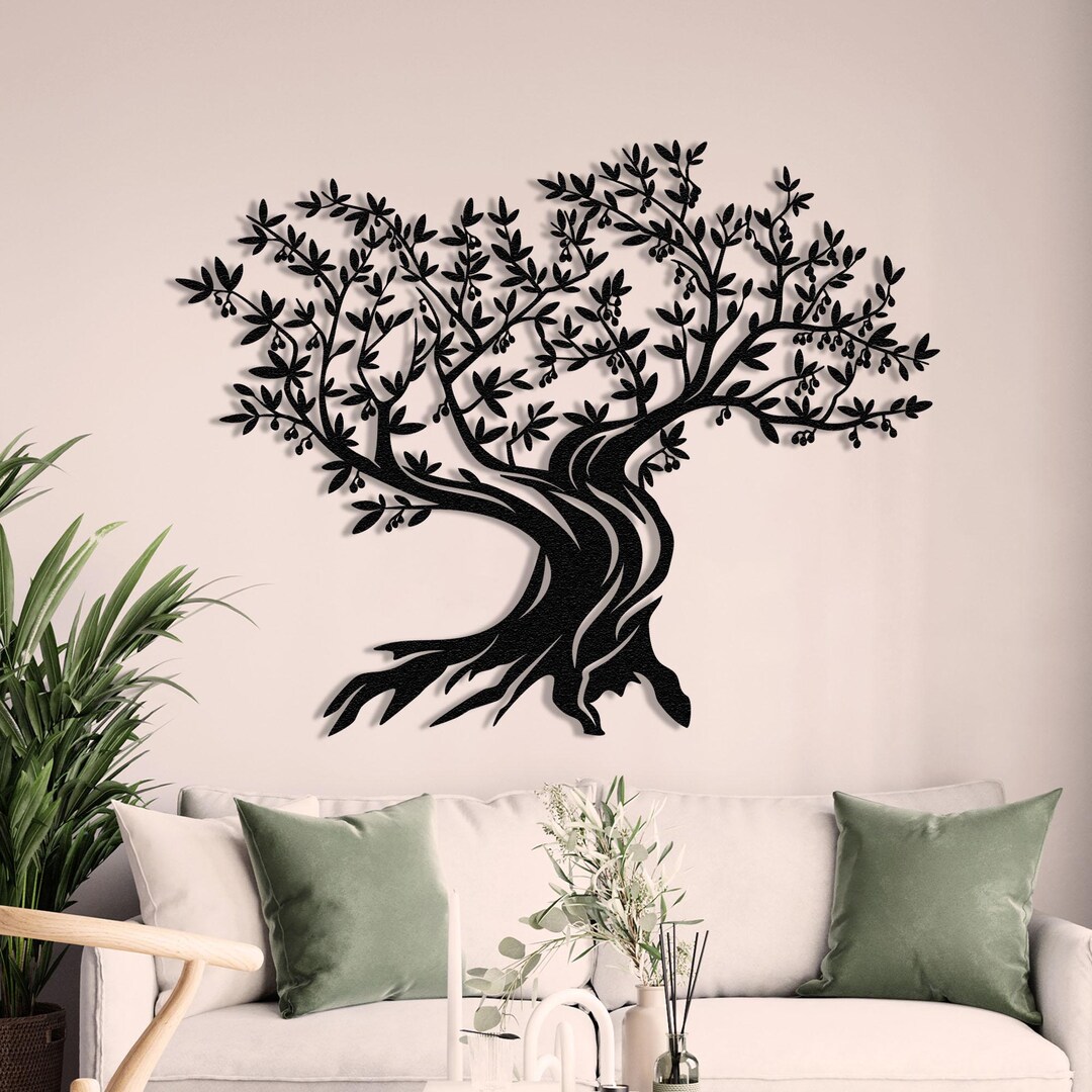 Tree of Life Metal Wall Art Home Office Decor Tree Art Olive Decor ...