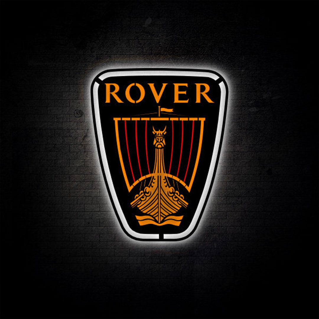 Rover Car Logo Decor Metal Led Sign Metal Wall Art Rover Logo Viking ...