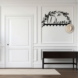 Metal Coat Rack Welcome Sign Welcome Home Art Clothing Rack Coat Hanger ...