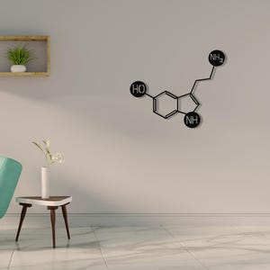 Serotonin Decor Wall Art Metal Wall Art Chemistry Gift Room Decor for ...