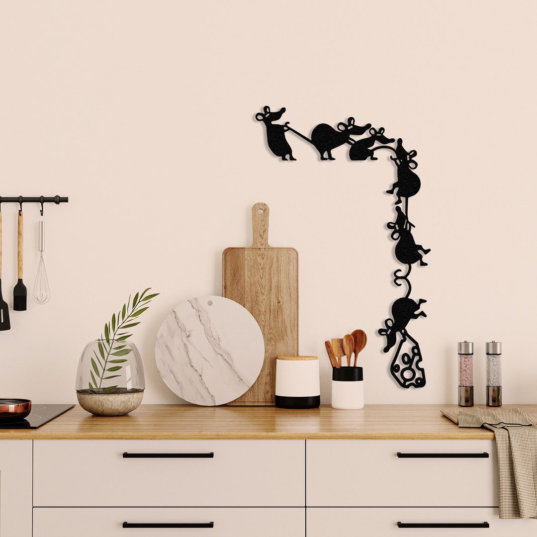 Rats Metal Wall Art Rat Decor Cute Mice Kitchen Decor Animal Art House ...