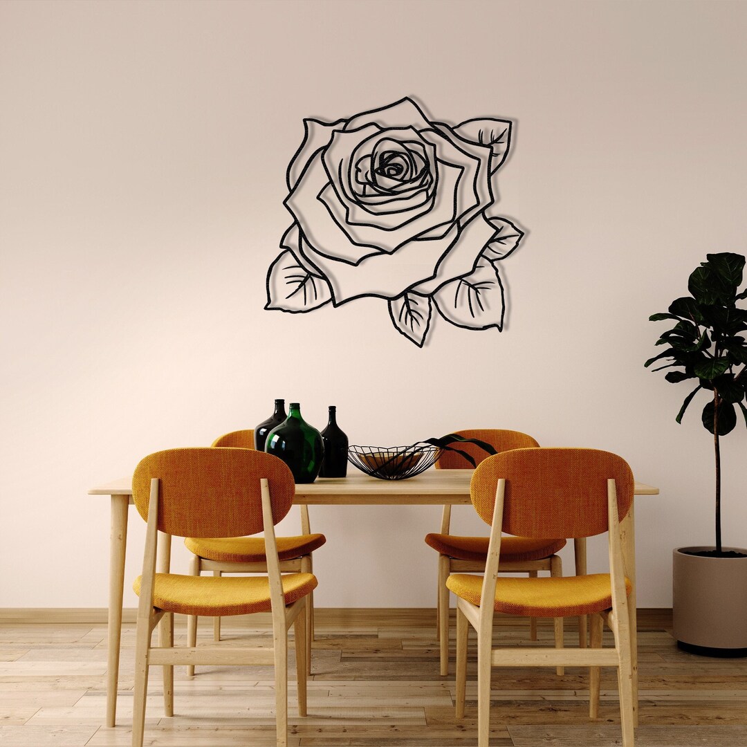 Metal Rose Wall Decor Gold Painted Floral Decor Roses Art Unique Decors ...