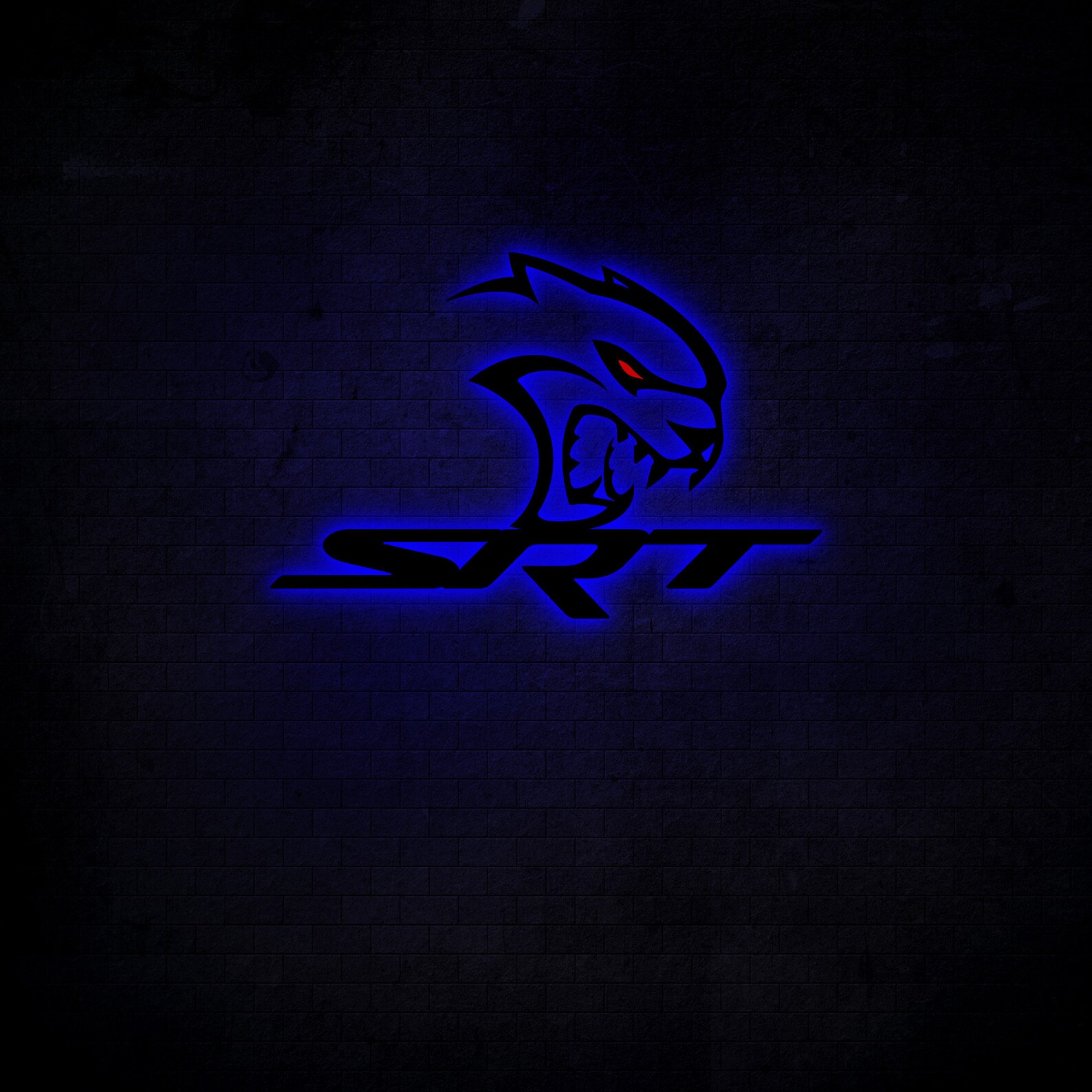 SRT Hellcat Metal Led Sign Metal Wall Art Dodge Challanger Car Decor ...