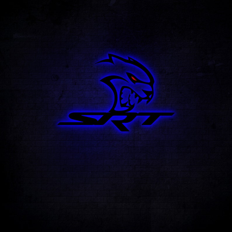 SRT Hellcat Metal Led Sign Metal Wall Art Dodge Challanger Car Decor ...