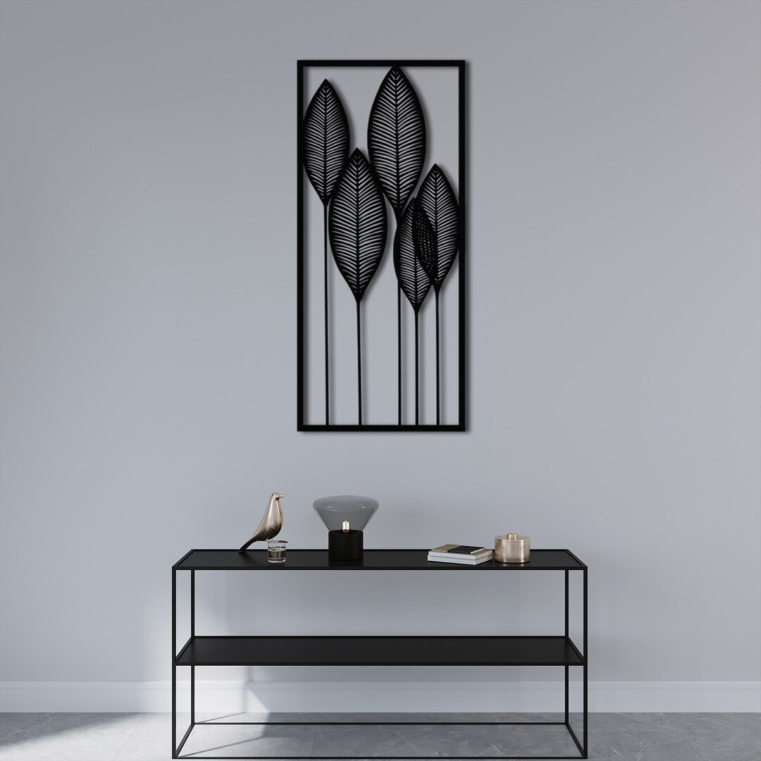 Leaf Decor Leaves Art Metal Wall Art Metal Leaf Design Modern Wall ...