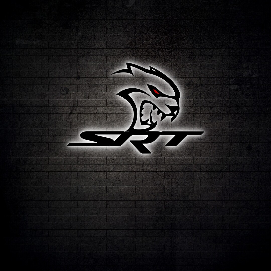 SRT Hellcat Metal Led Sign Metal Wall Art Dodge Challanger Car Decor Garage Decor Car Sign Car ...