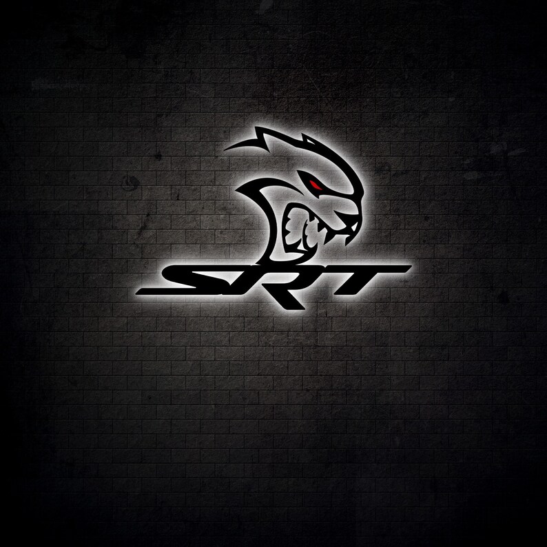 SRT Hellcat Metal Led Sign Metal Wall Art Dodge Challanger Car Decor ...