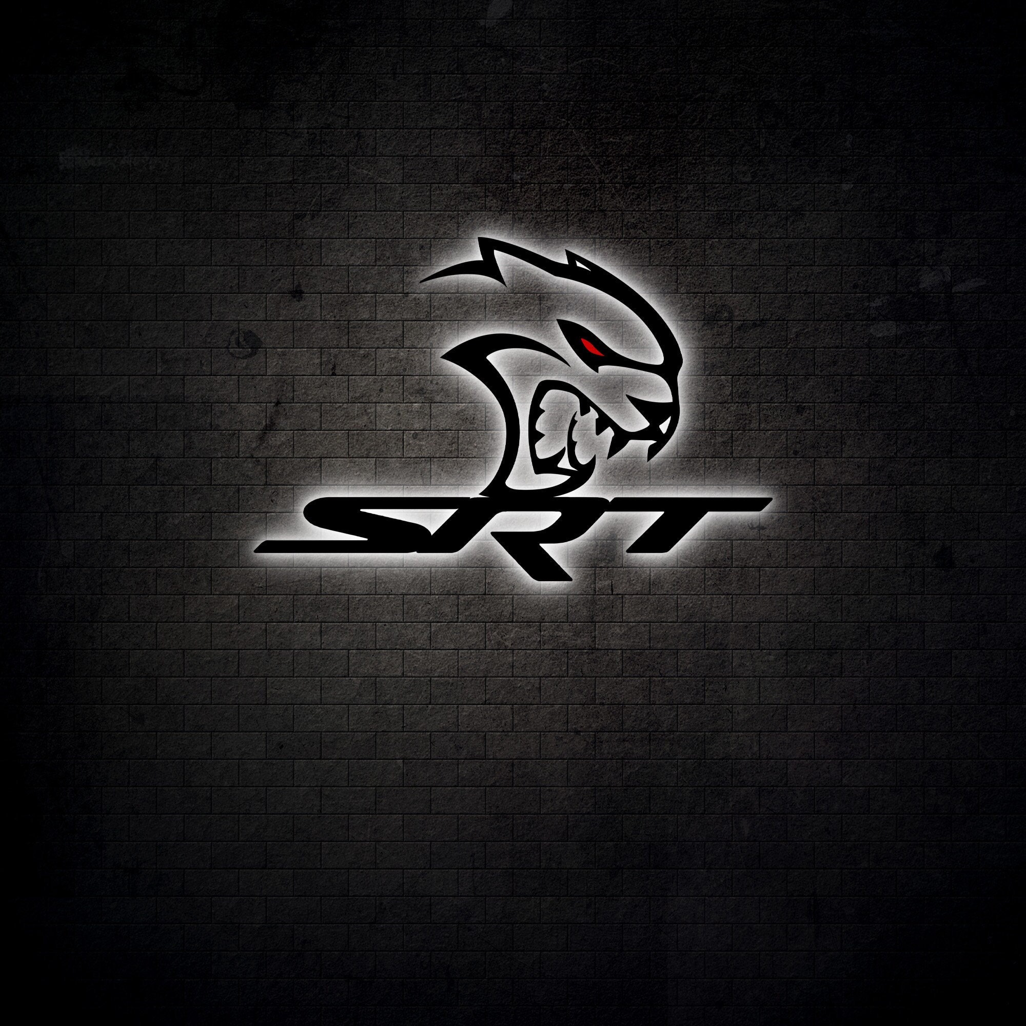 SRT Hellcat Metal Led Sign Metal Wall Art Dodge Challanger Car Decor ...