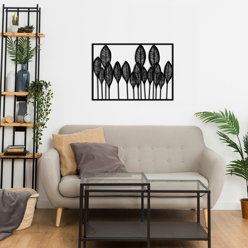 Leaves Decor Leaf Art Metal Wall Art Metal Leaf Design Modern Wall ...