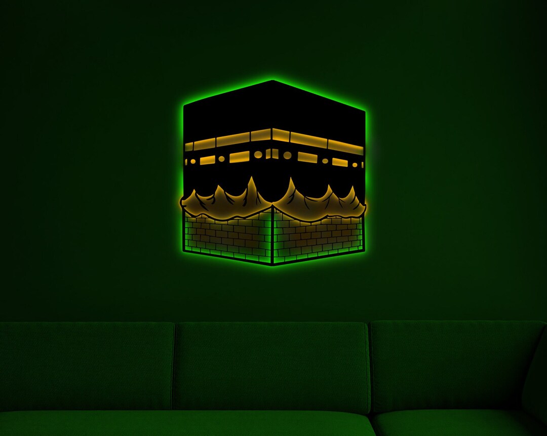 Islamic Metal Wall Art Led Sign the Holy Kaaba Masjid Al-haram Decor ...
