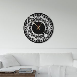 Lunar Sundial Decor Modern Clock Art Metal Wall Clock Wall Art ...