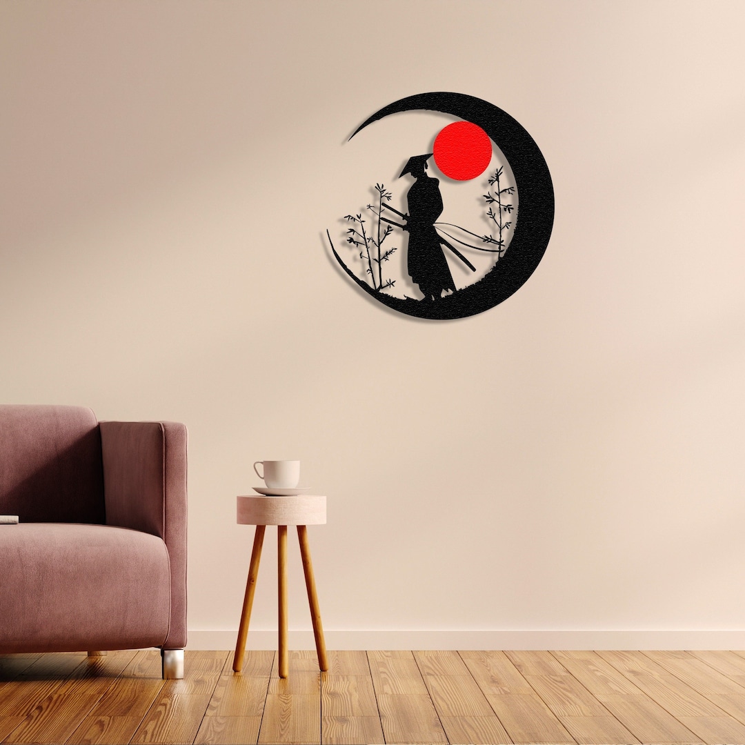 Samurai Wall Art Game Room Decor Man Cave Wall Art Gamer Gifts Samurai ...