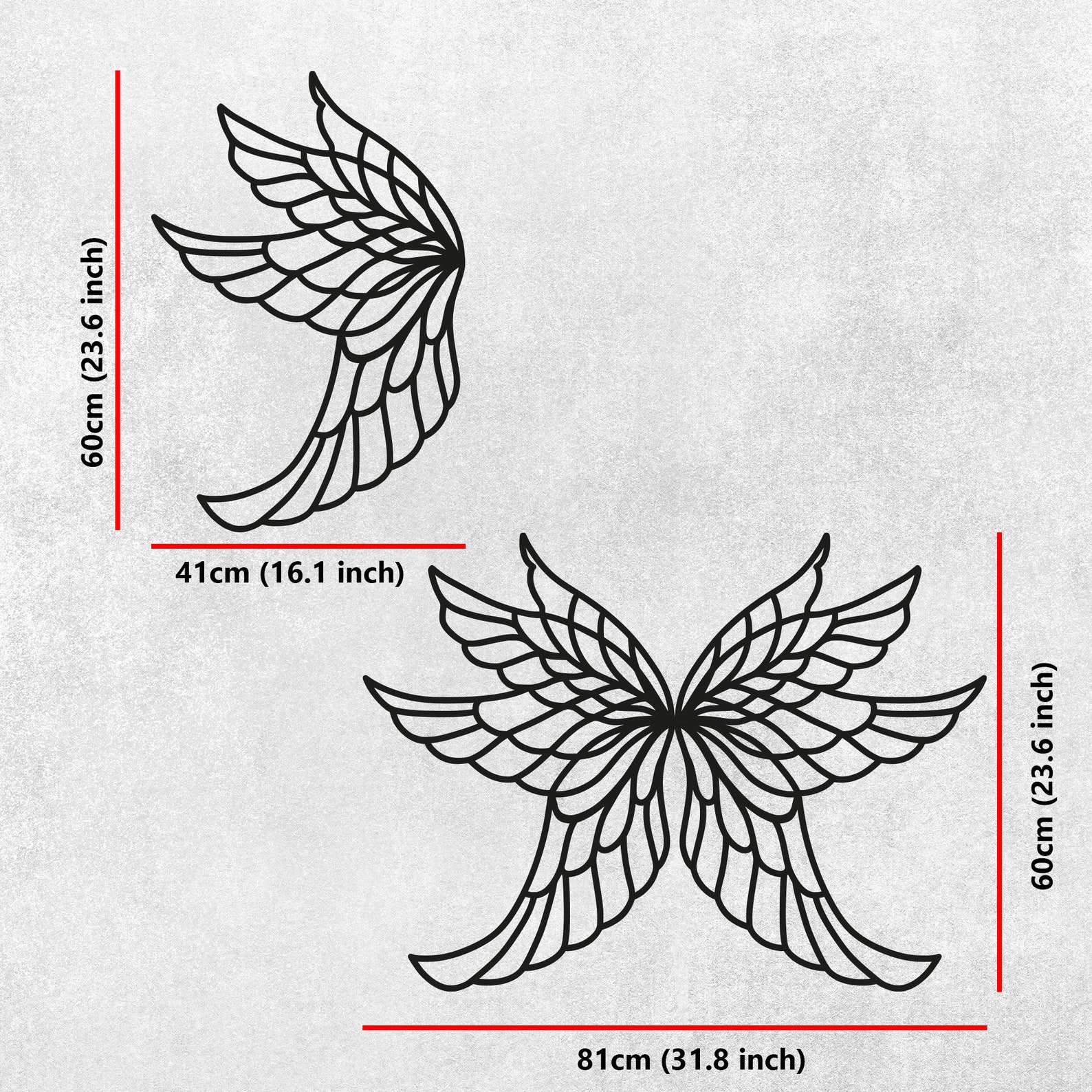 Angel Wings Decor Fairy Wings Art Wings Decor Metal Wall Art Metal Wall ...