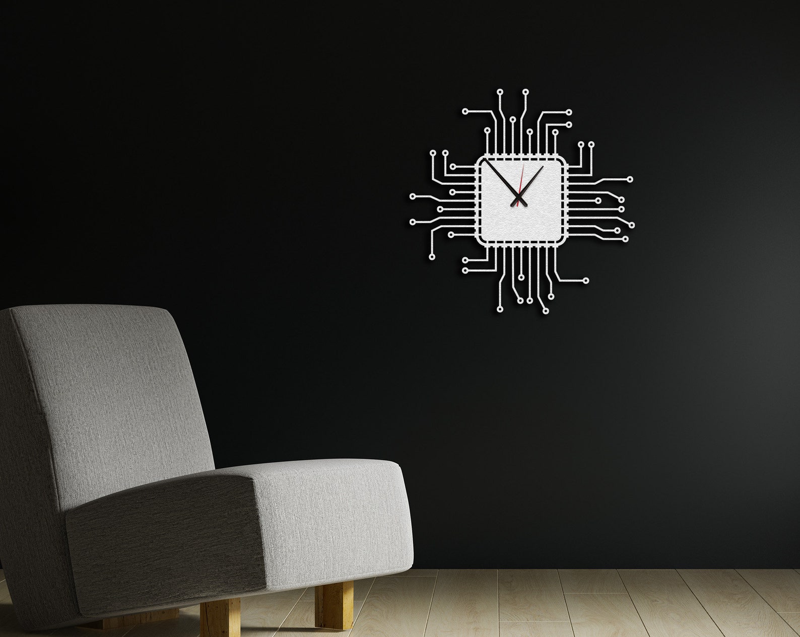 Circuit Board Digital Art Metal Wall Clock Wall Art Modern Decor ...