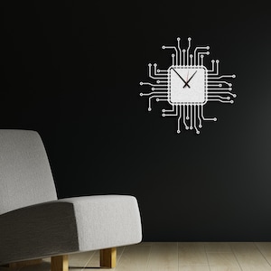 Circuit Board Digital Art Metal Wall Clock Wall Art Modern Decor ...