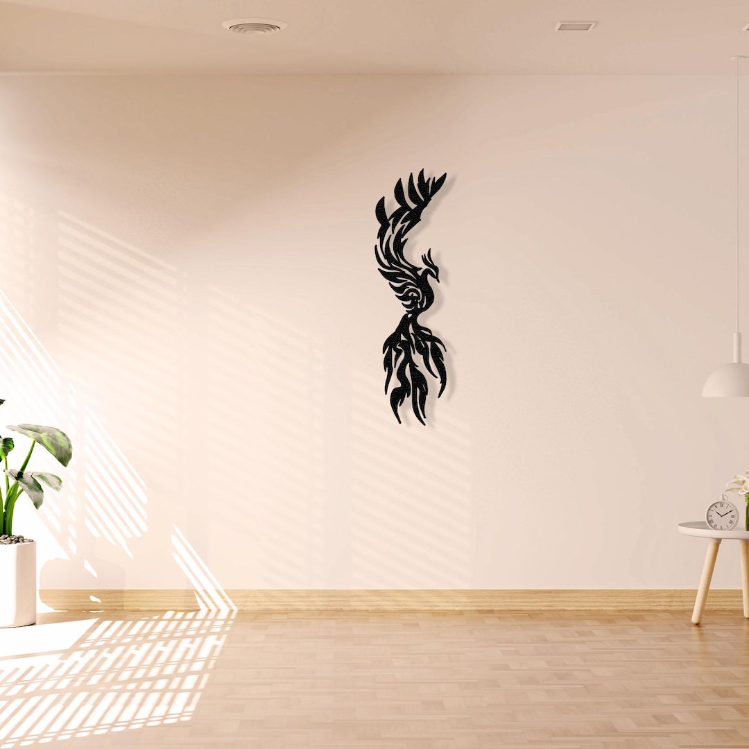 Rising Phoenix Art Phoenix Metal Wall Decor Metal Wall Art Line Art ...