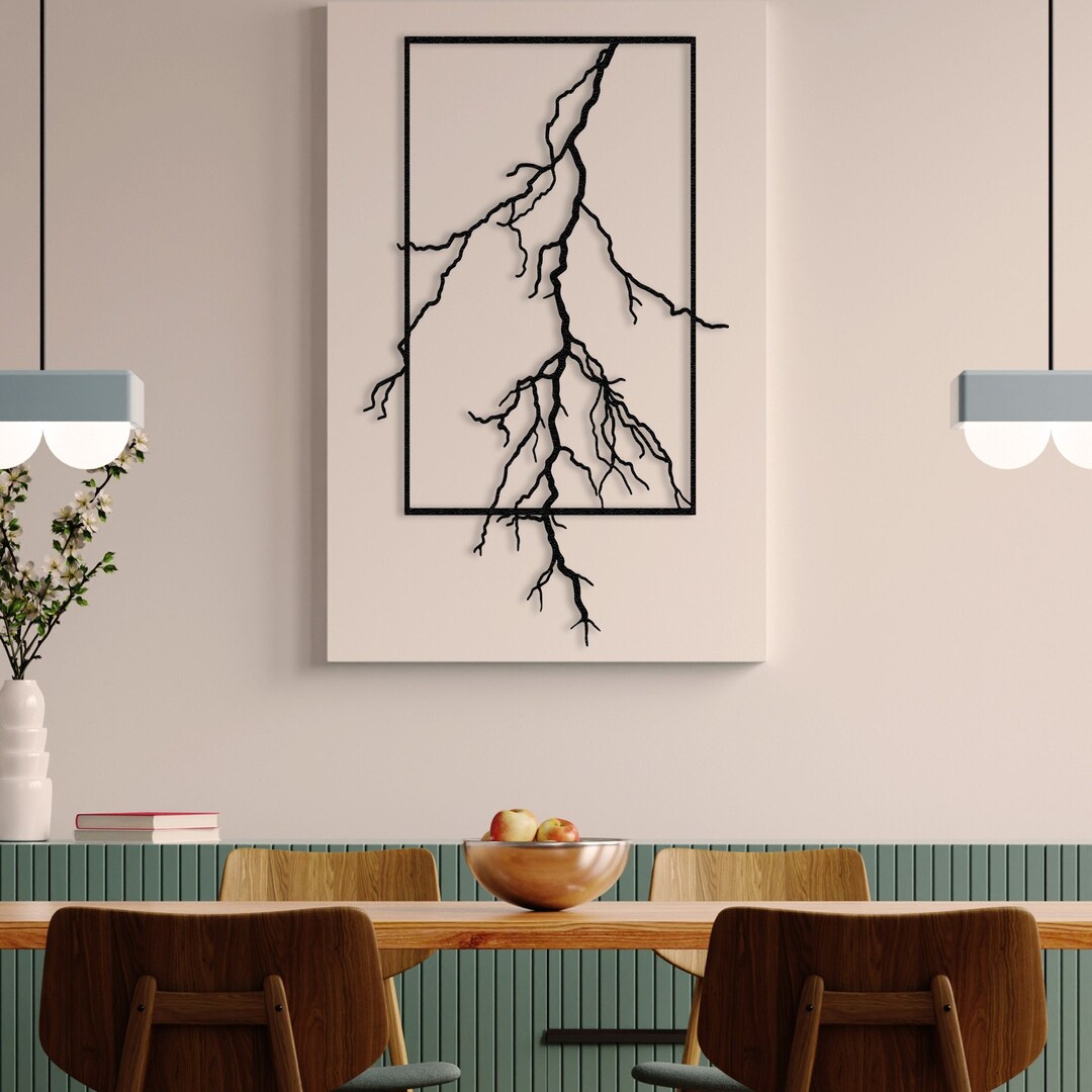 Lightning Wall Art Lightning Bolt Art Metal Wall Decor Unique Gift ...