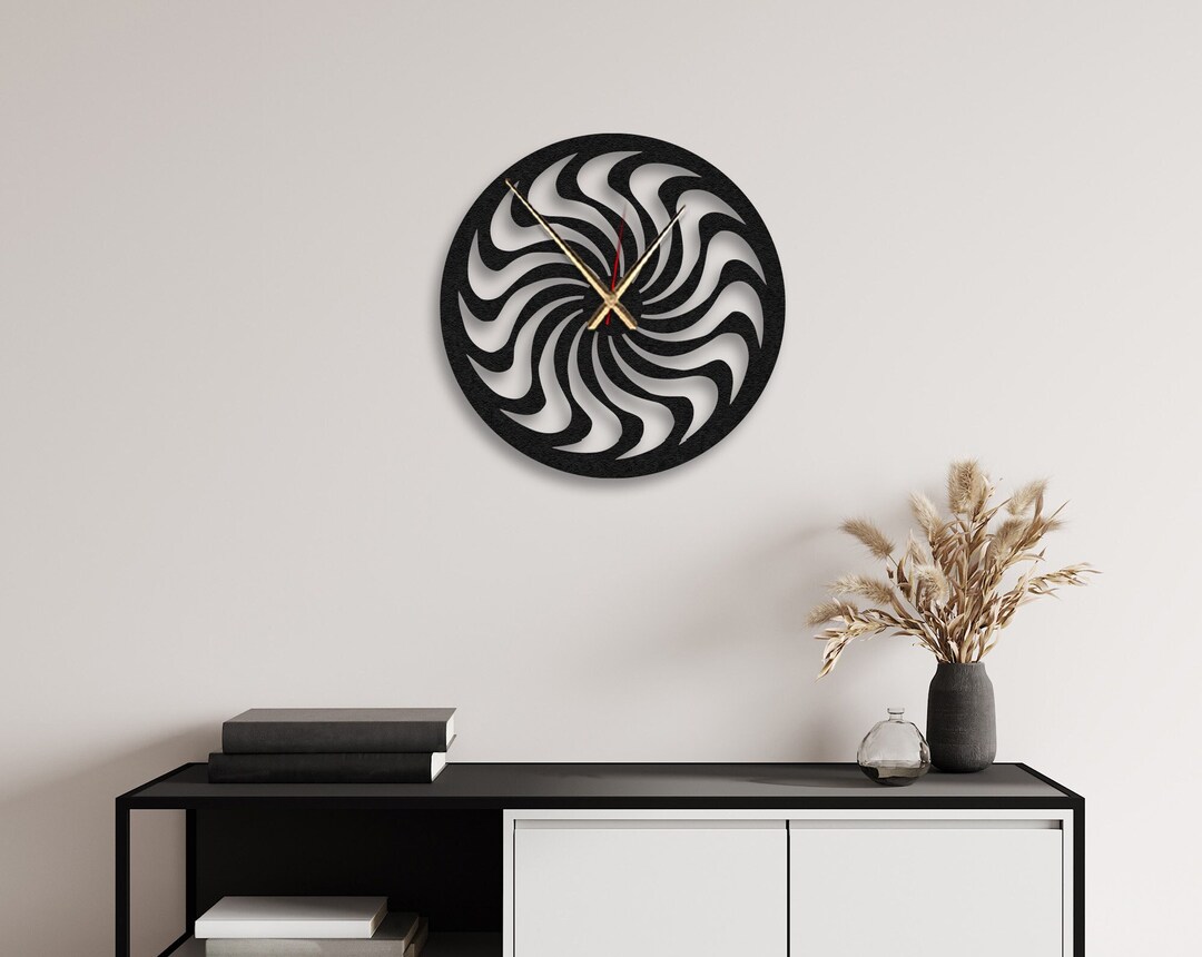 Spiral Modern Clock Art Metal Wall Clock Wall Art Loop Art - Etsy