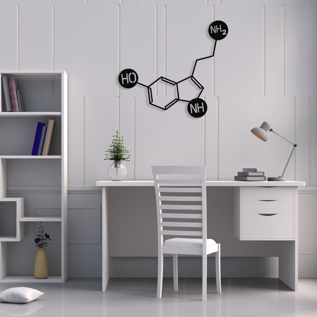 Serotonin Decor Wall Art Metal Wall Art Chemistry Gift Room Decor for ...