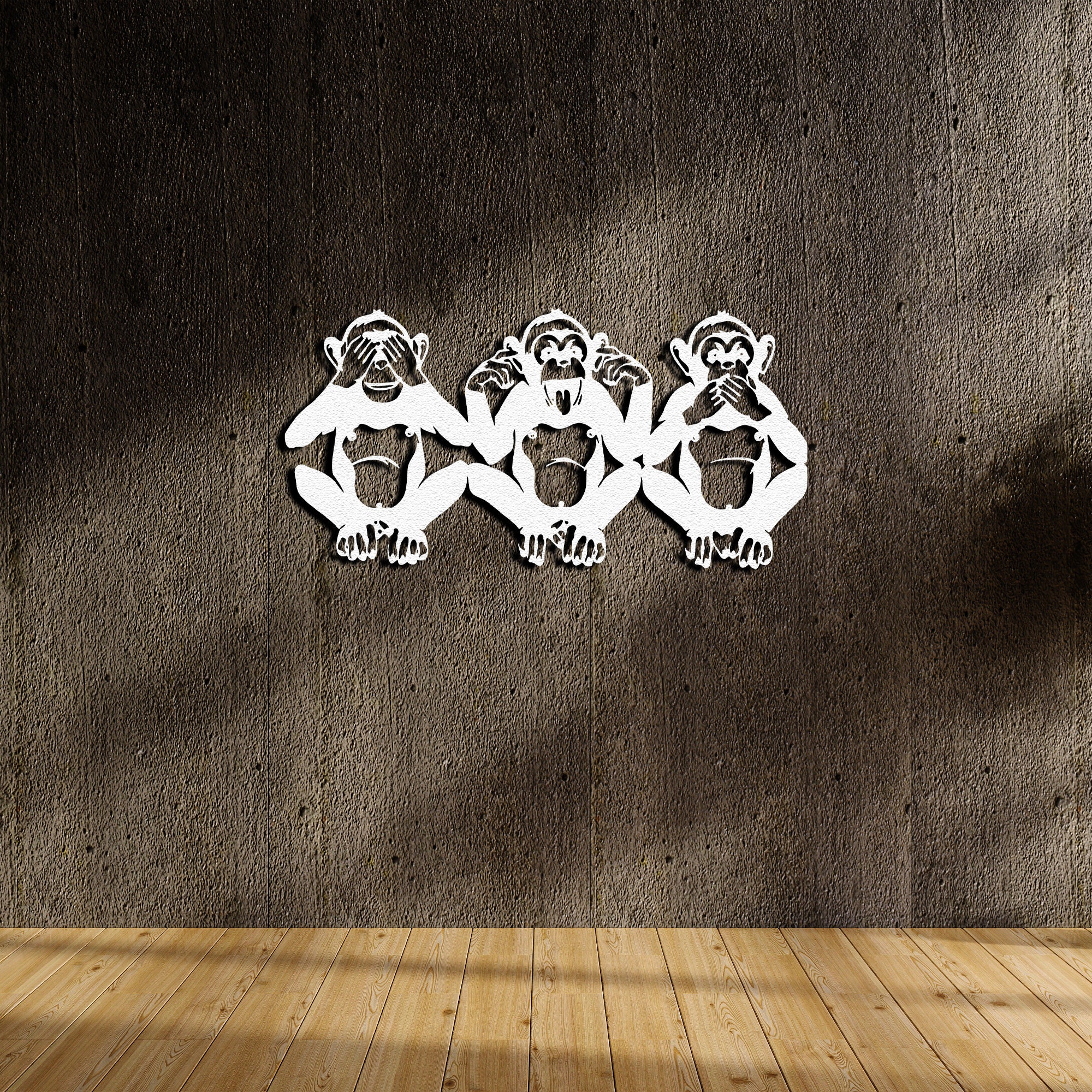 Three Wise Monkeys Metal Wall Art Monkey Trio Decor See No - Etsy Hong Kong