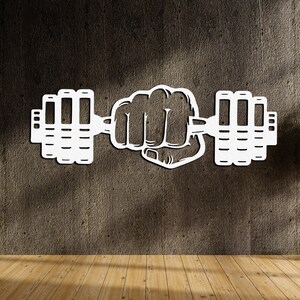 Gym Gifts Gym Sign Dumbbell Decor Metal Wall Art Motivational Wall Art ...