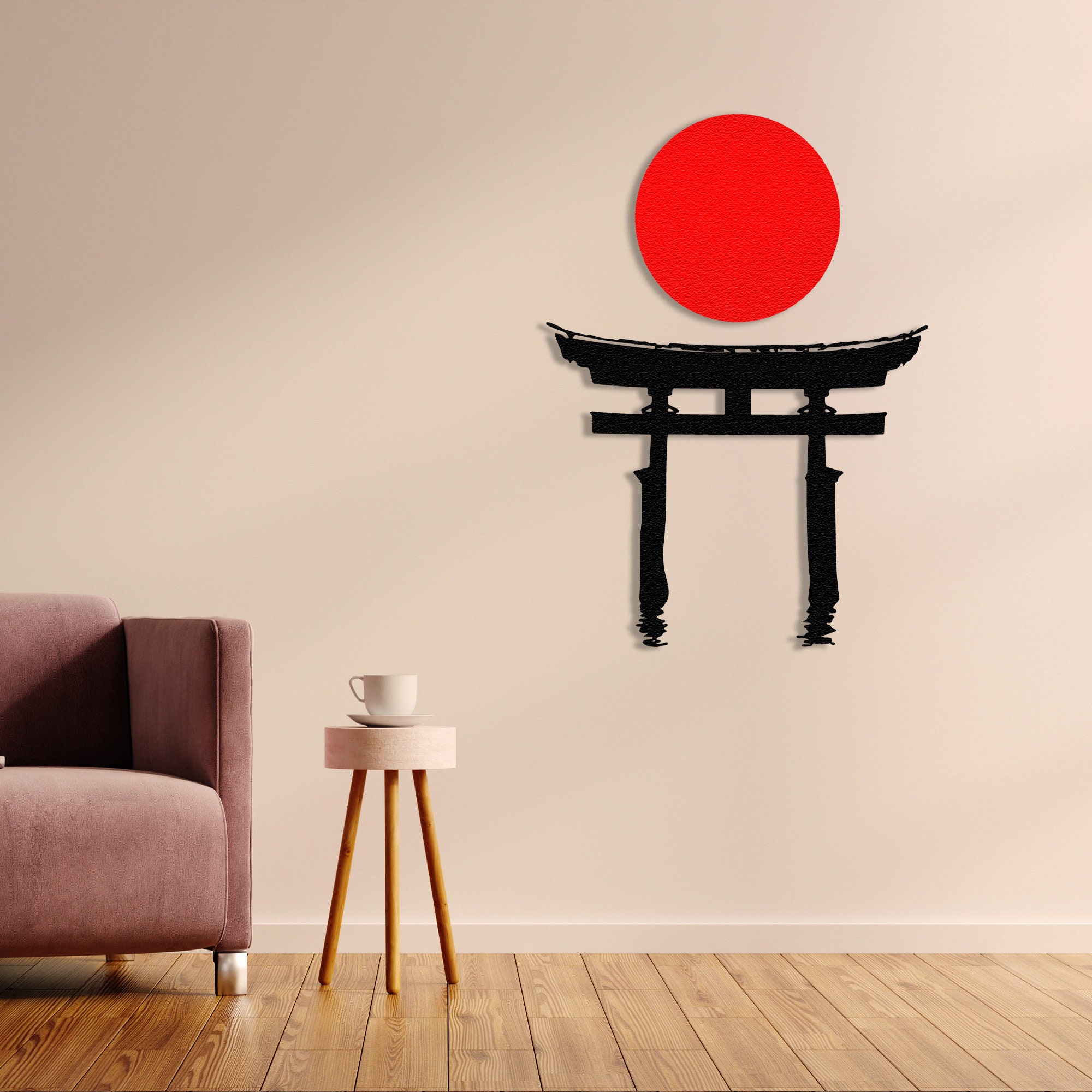 Torii Gate Decor Metal Wall Art Japanese Art Home Decor Torii Silhuette ...