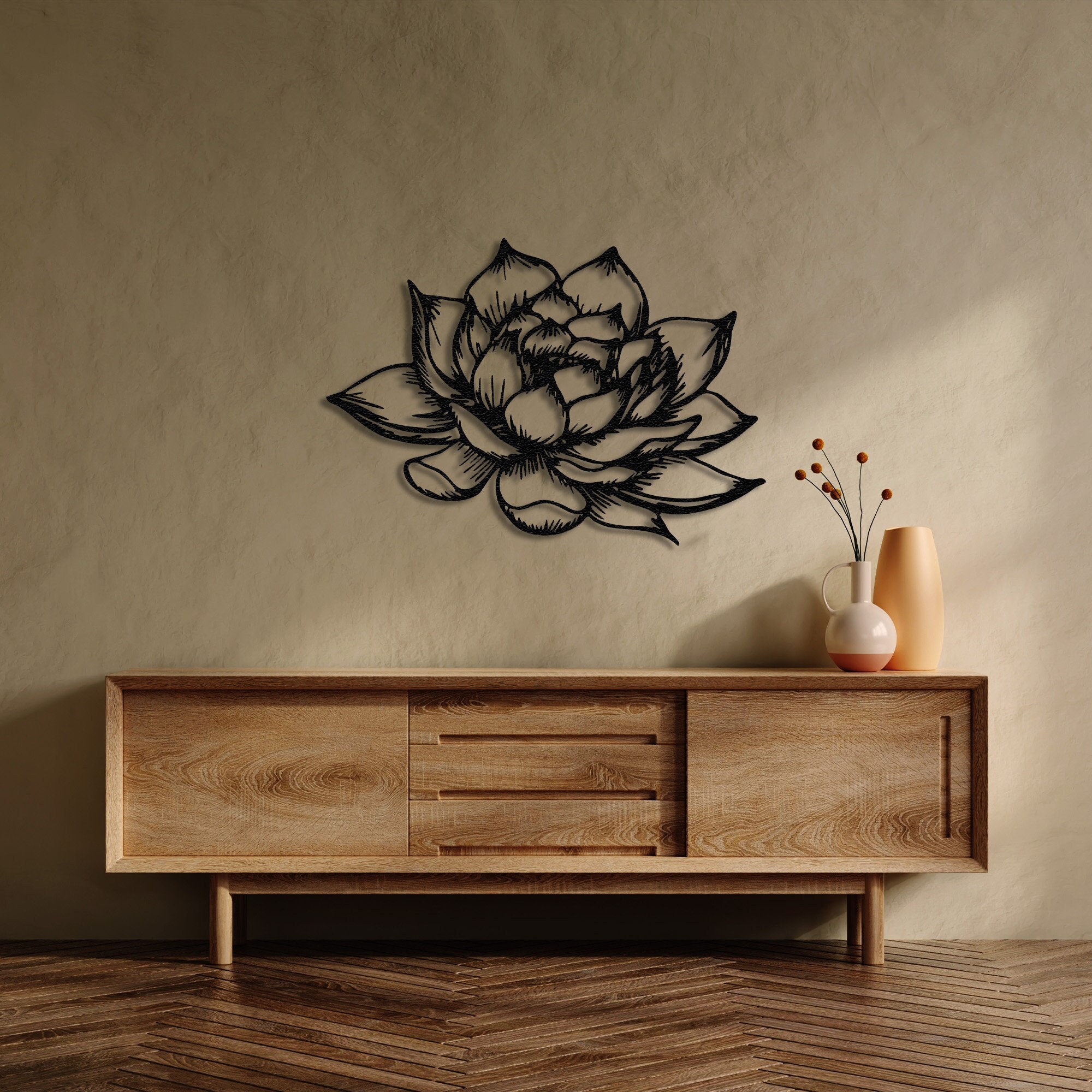 Lotus Flower Decor Metal Wall Art Lotus Flower Hangings Floral - Etsy