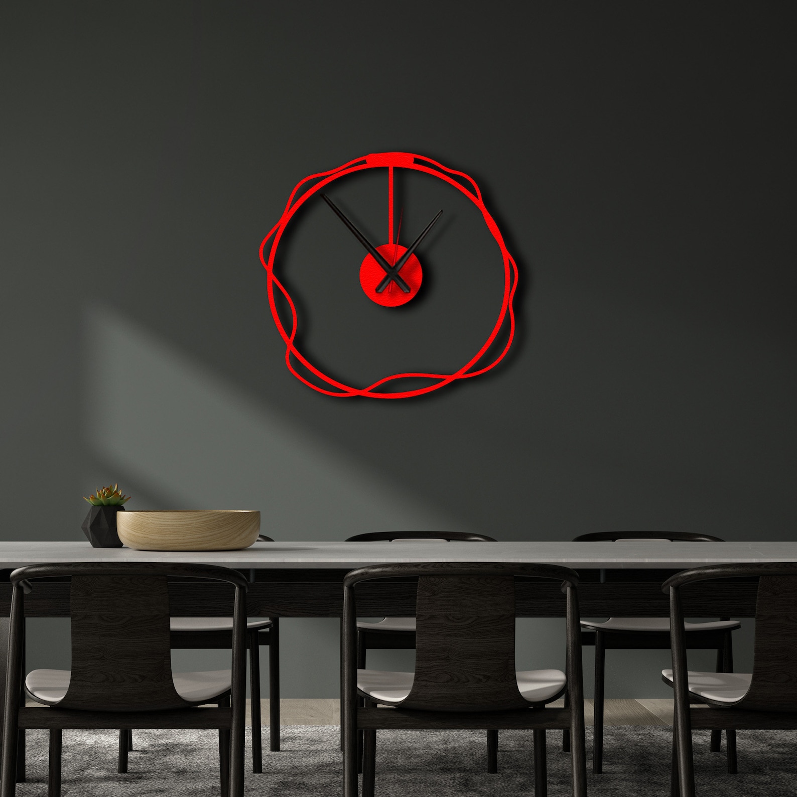 Wavy Clock Decor Modern Clock Art Metal Wall Clock Wall Art Spiral ...
