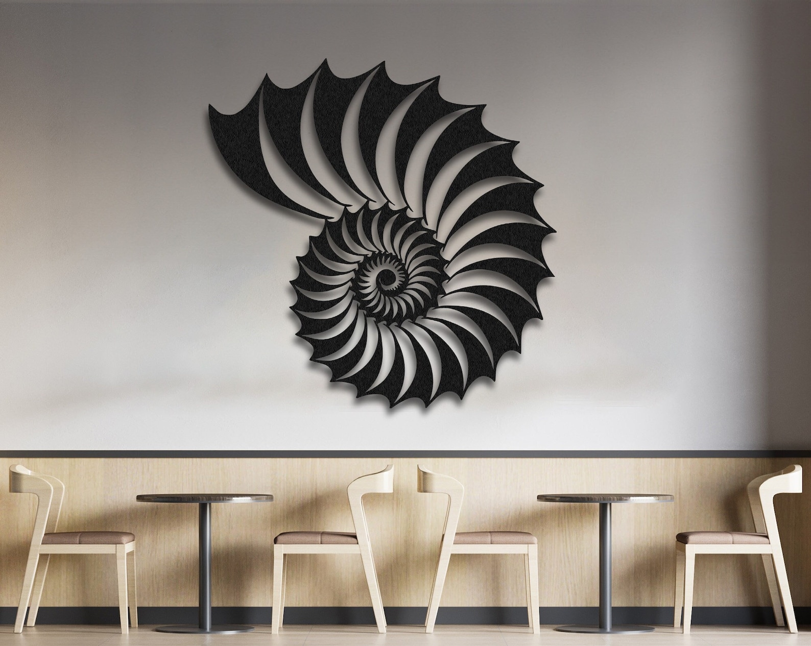 Large Sea Snail Decoration Big Seashell Decor Golden Ratio Metal Wall ...