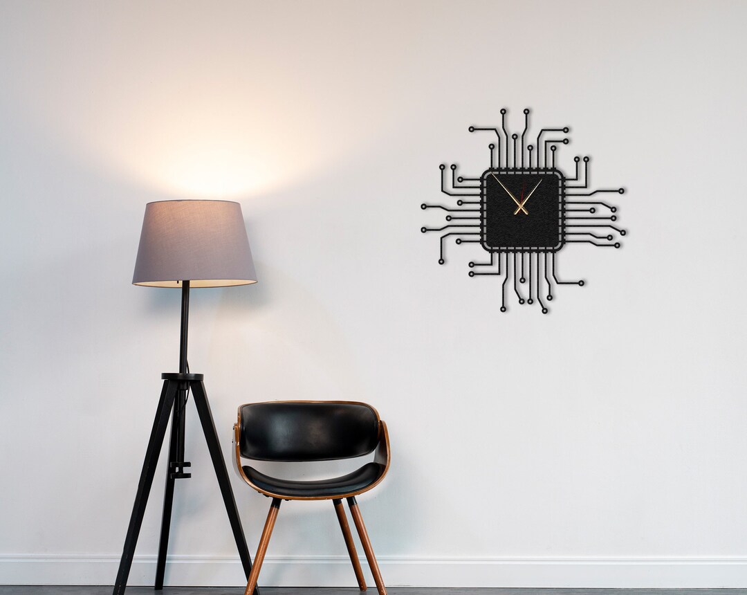 Circuit Board Digital Art Metal Wall Clock Wall Art Modern Decor ...
