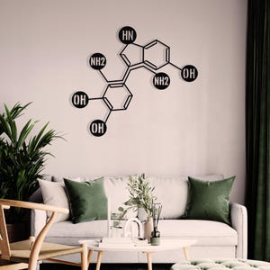 Dopamine and Serotonin Decor Wall Art Metal Wall Art Chemistry Gift ...